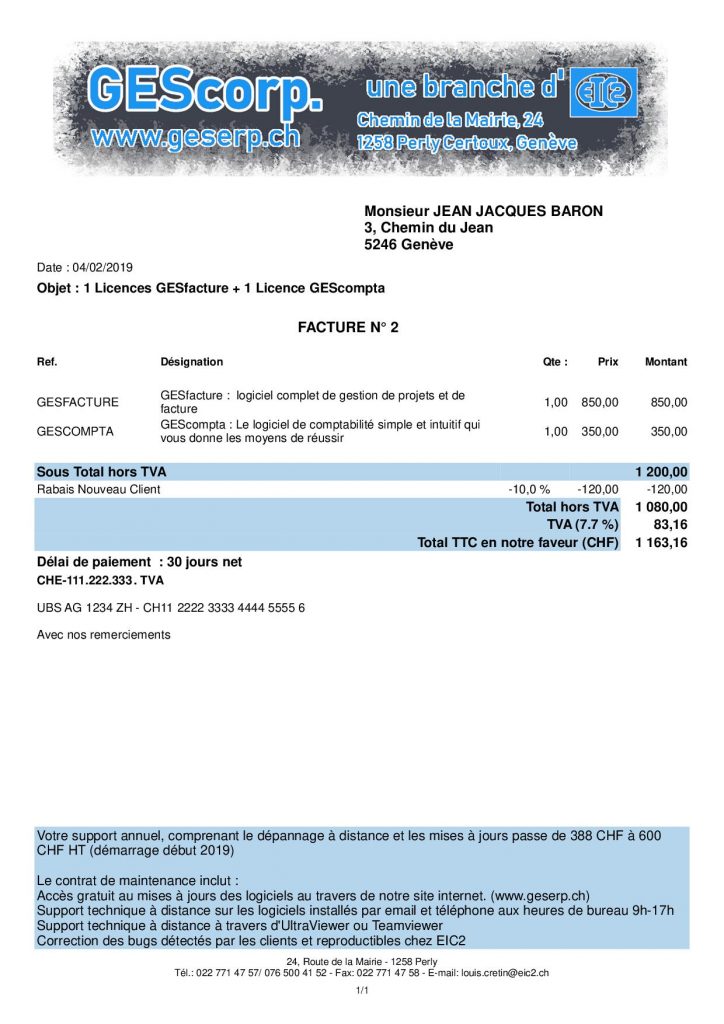 GESfacture gestion devis facture chantier